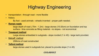Highway engineering - history | PPTX