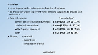 highway alignments and cross-sectional elements of a road | PPTX