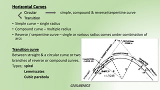 Horizontal and vertical alignment of highway | PPTX