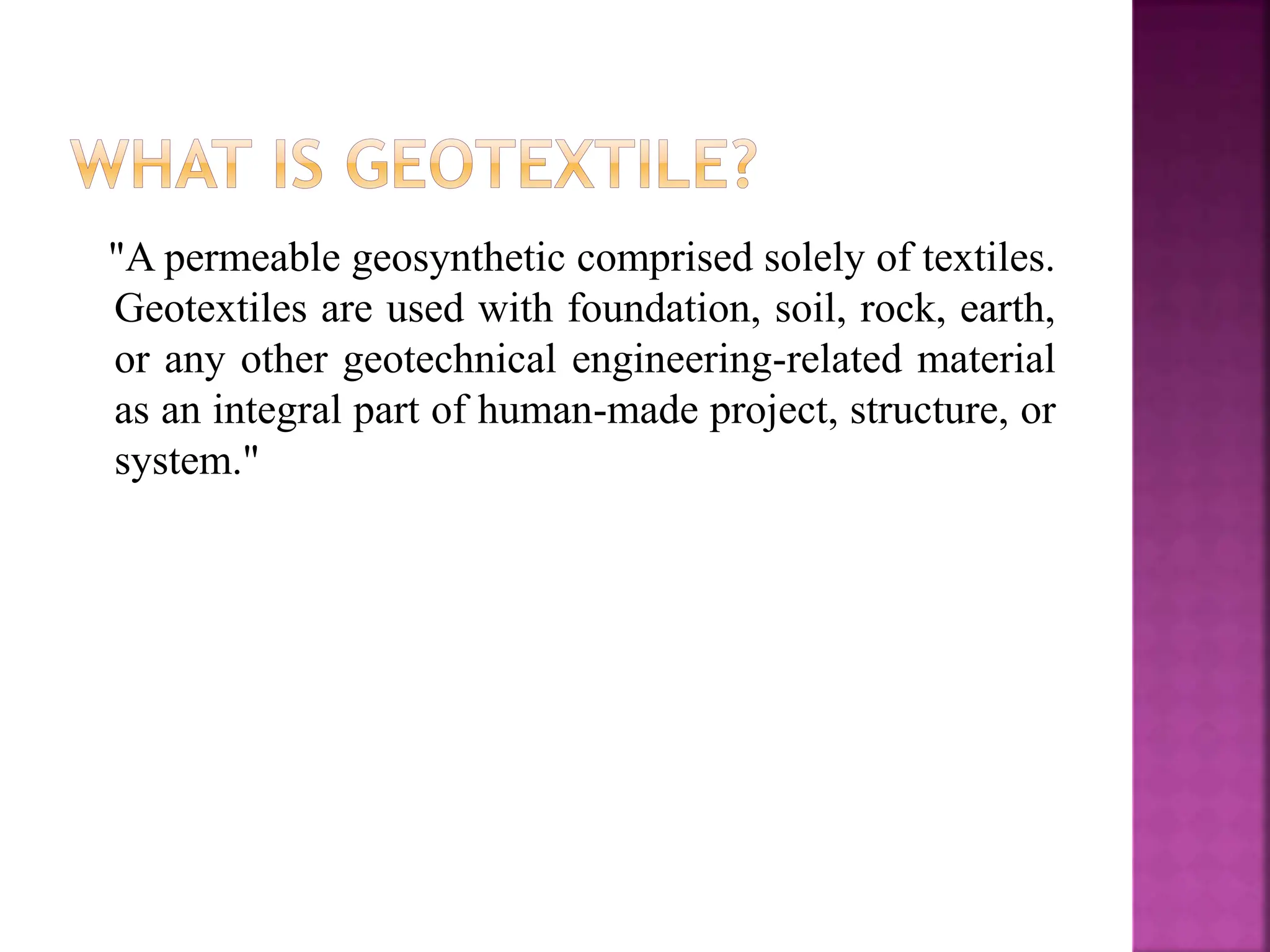 Seminar on the spec of geotextiles and applications | PPTX