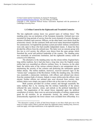 Civilian control and the constitution | PDF
