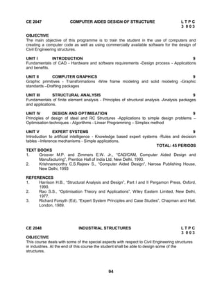 university civil engineering syllabus regulation 2008 | PDF