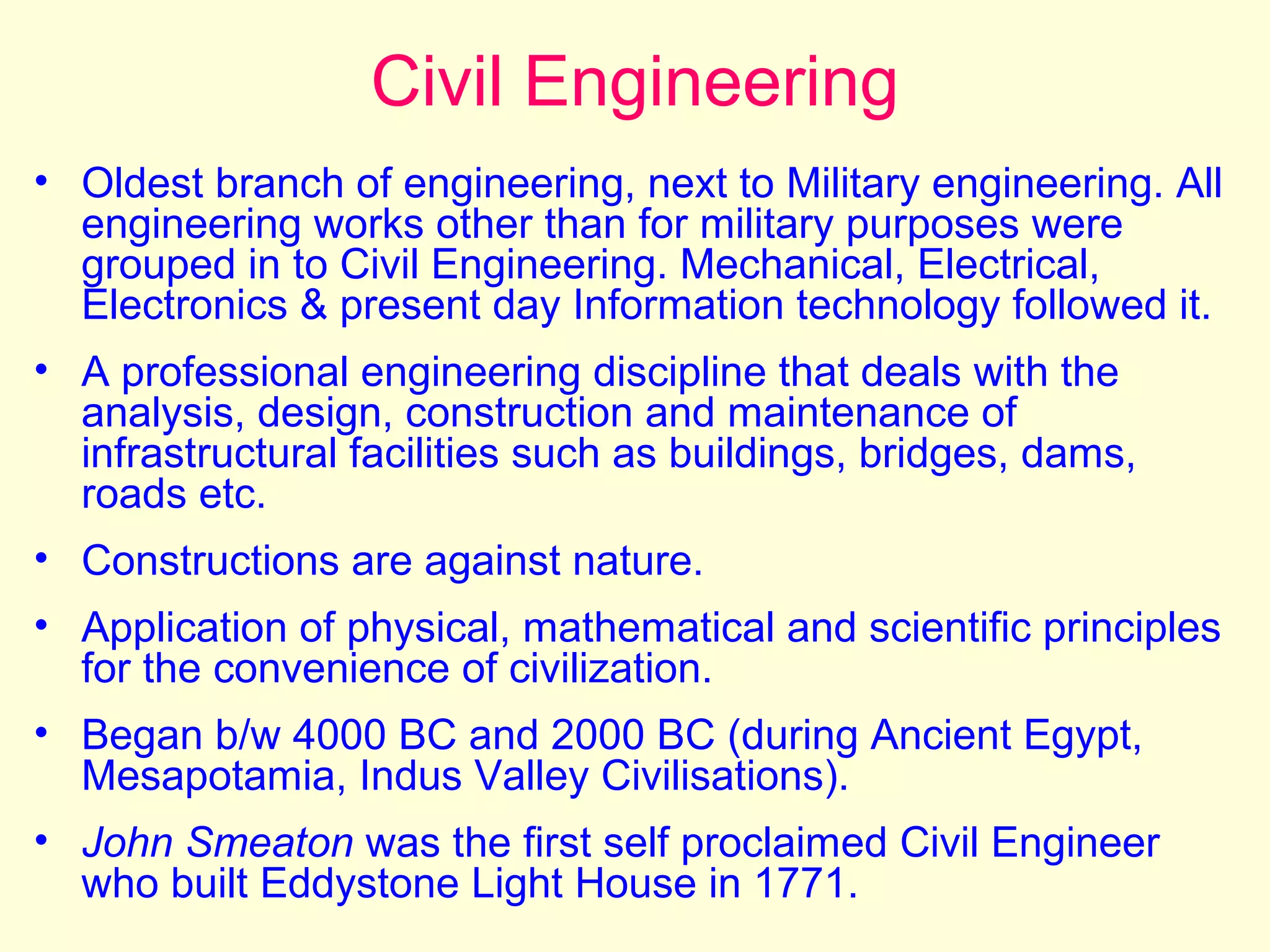 Introduction to Civil Engineering | PPT