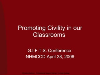 Promoting Civility in Our Classrooms | PPT