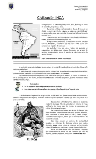 Civilizacion inca | DOCX