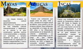 Civilizacion maya azteca e inca | PPTX