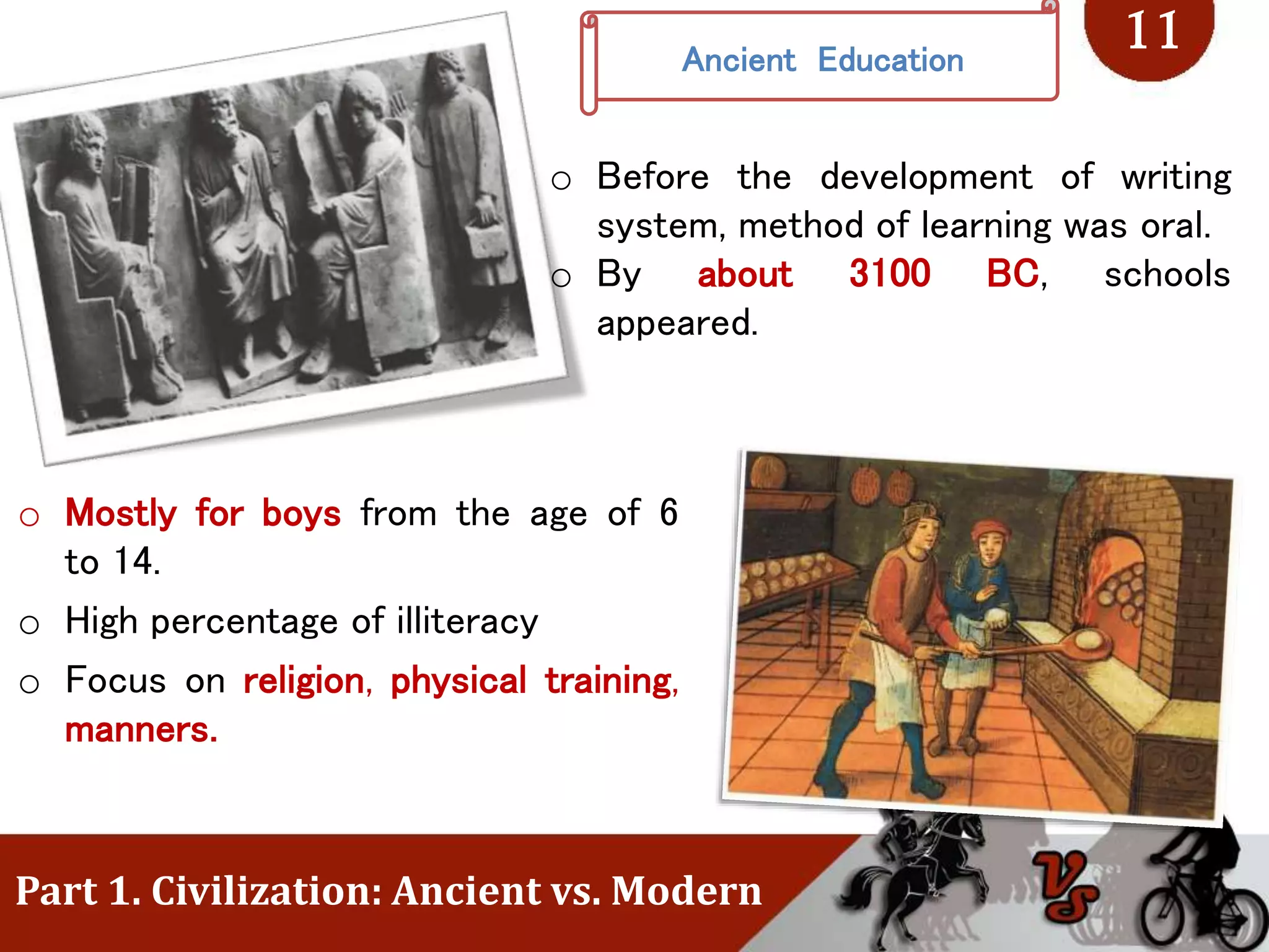 Civilization comparison - Ancient vs Modern | PPTX