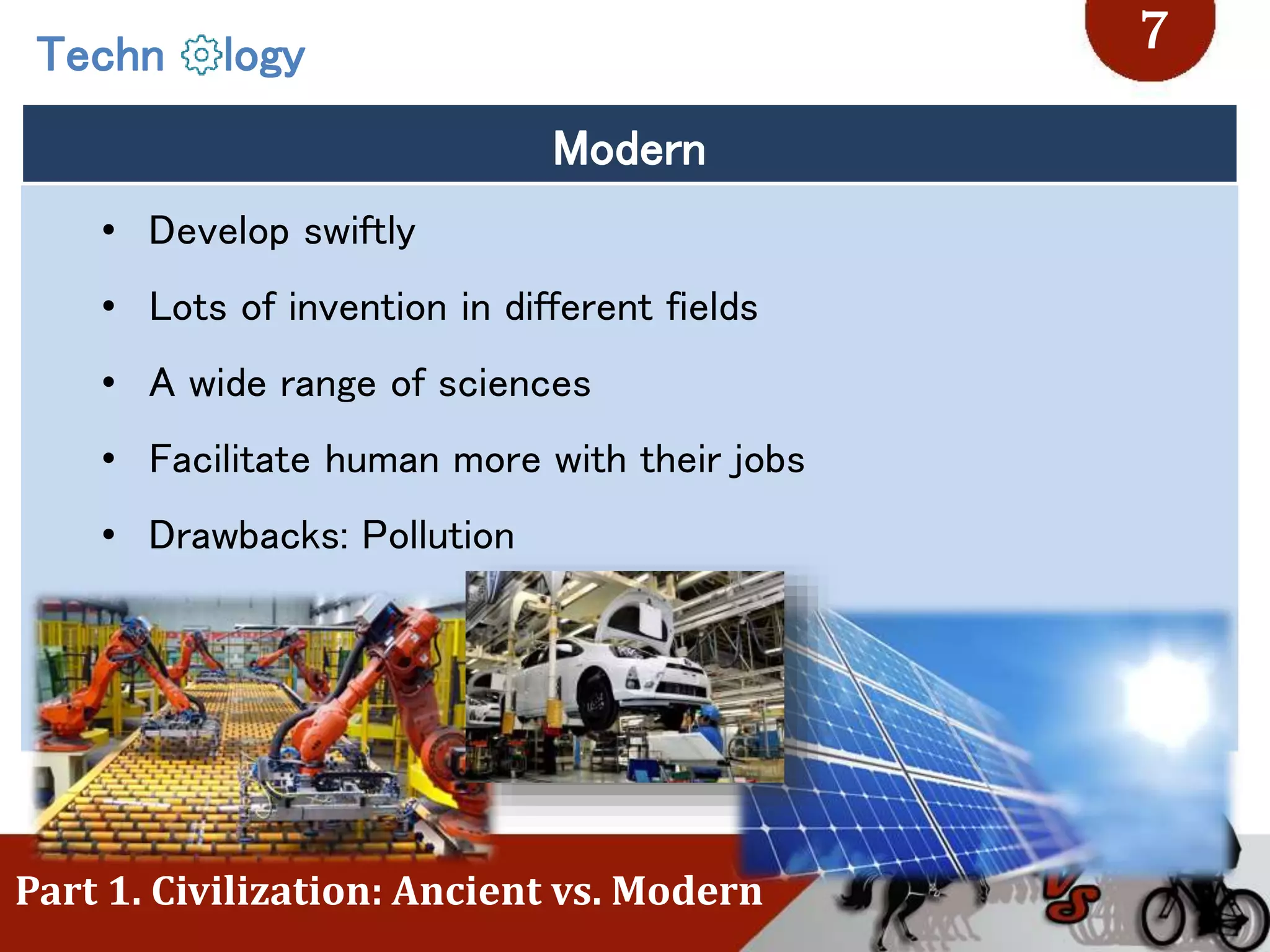 Civilization comparison - Ancient vs Modern | PPTX