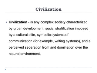 Civilization and culture | PPTX