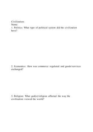 Civilization name1. politics what type of political system | PDF