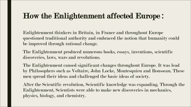 (English Enlightenment) | PPT