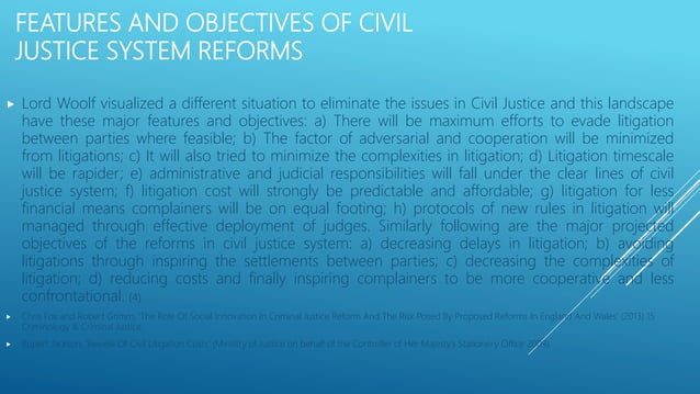 Civil justice system reforms in england and wales | PPT