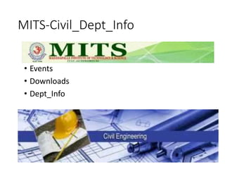 CIVIL KNOWLEDGE_HUB-MITS | PPTX | Civil Engineering Industry | Industries