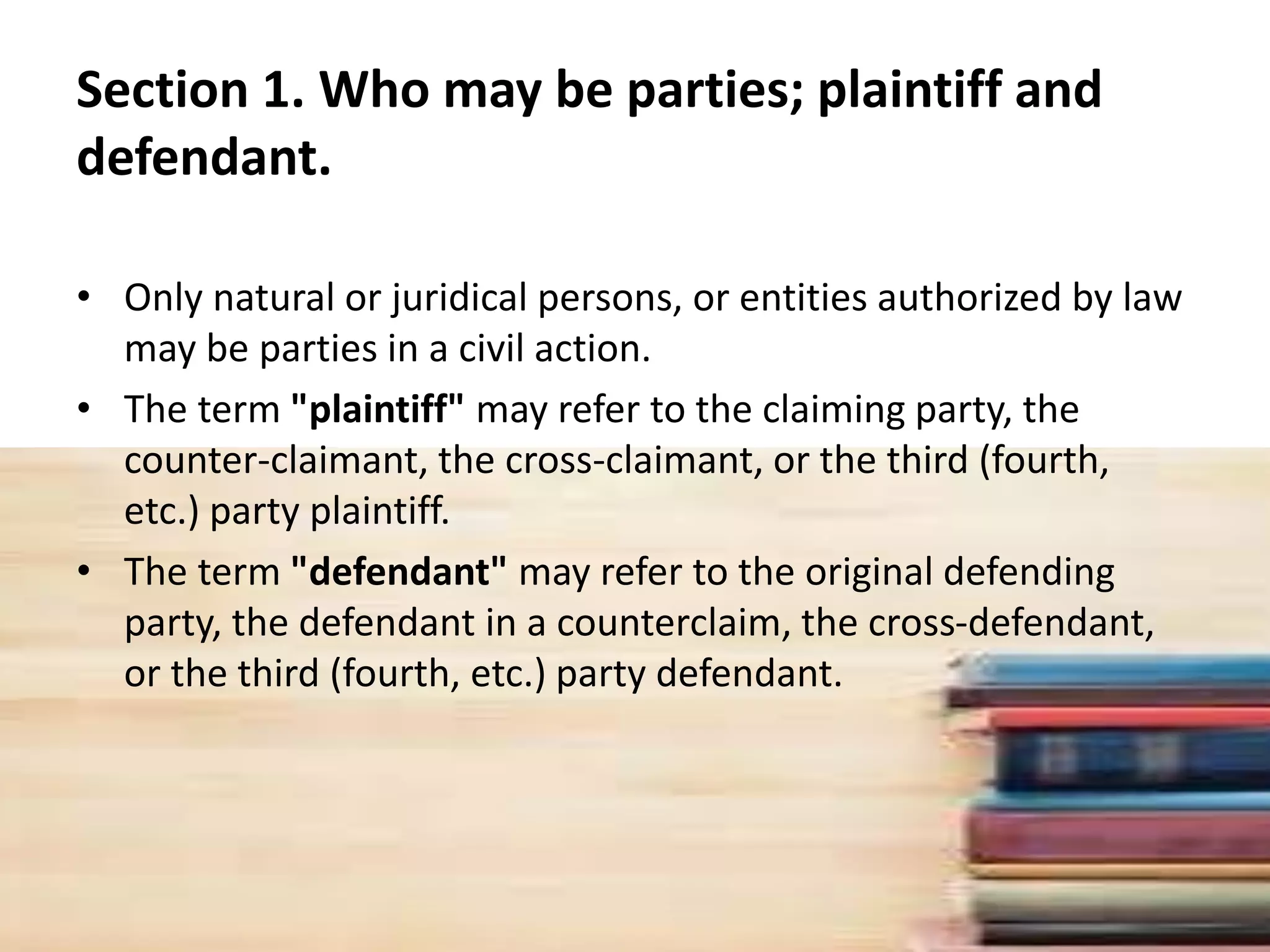 Civil law rule 3 Philippines | PPTX