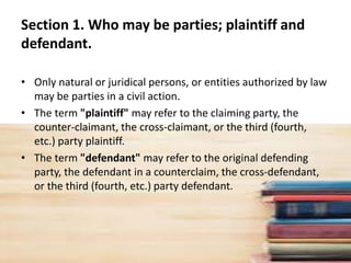Civil law rule 3 Philippines | PPTX | Legal Services Industry | Industries