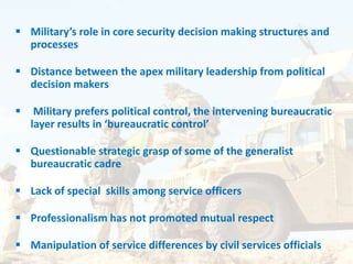 Civil – military relations in india a perspective | PPTX