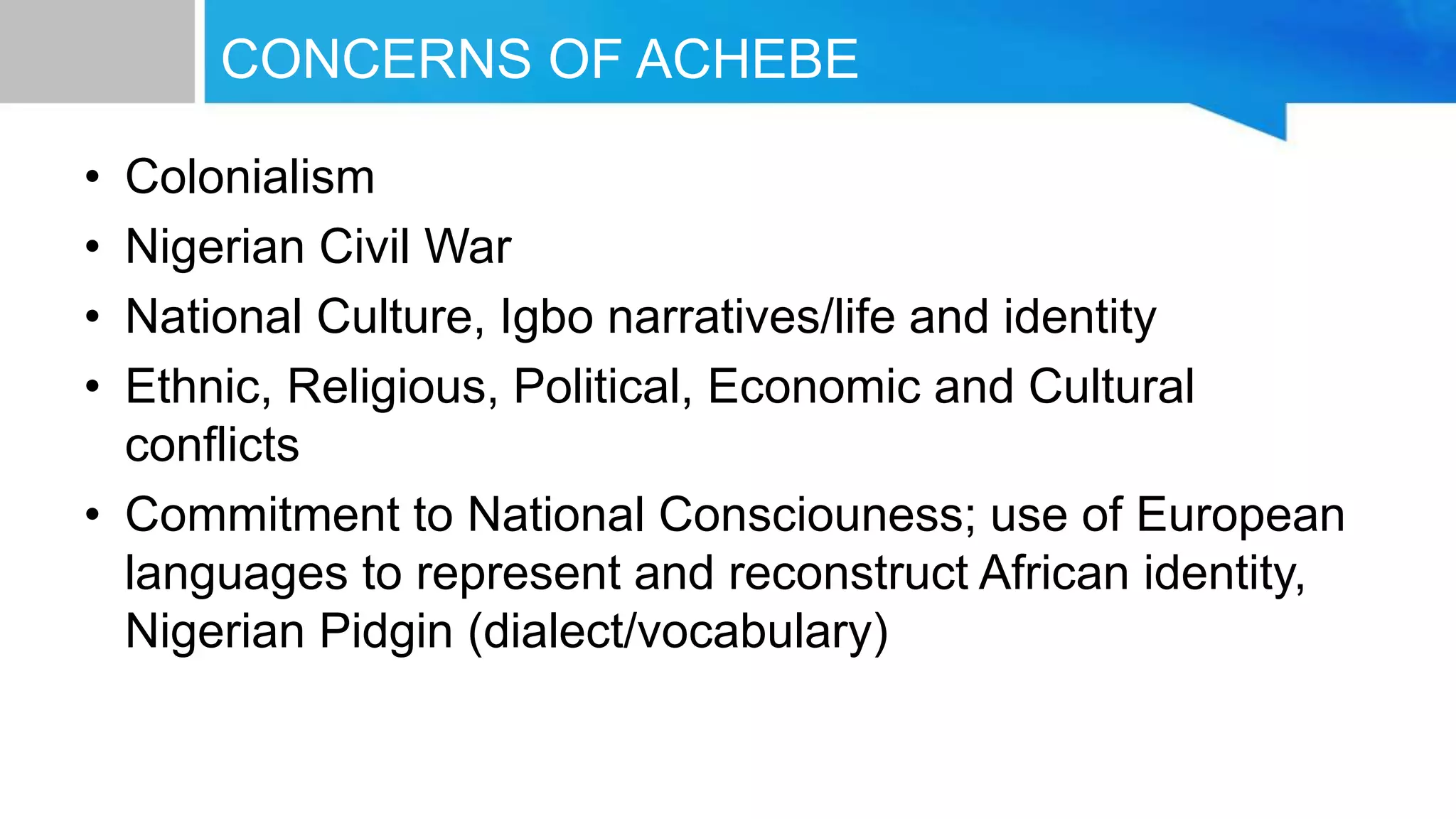 Civil Peace Chinua Achebe | PPTX