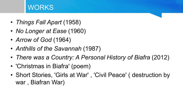 Civil Peace Chinua Achebe | PPTX