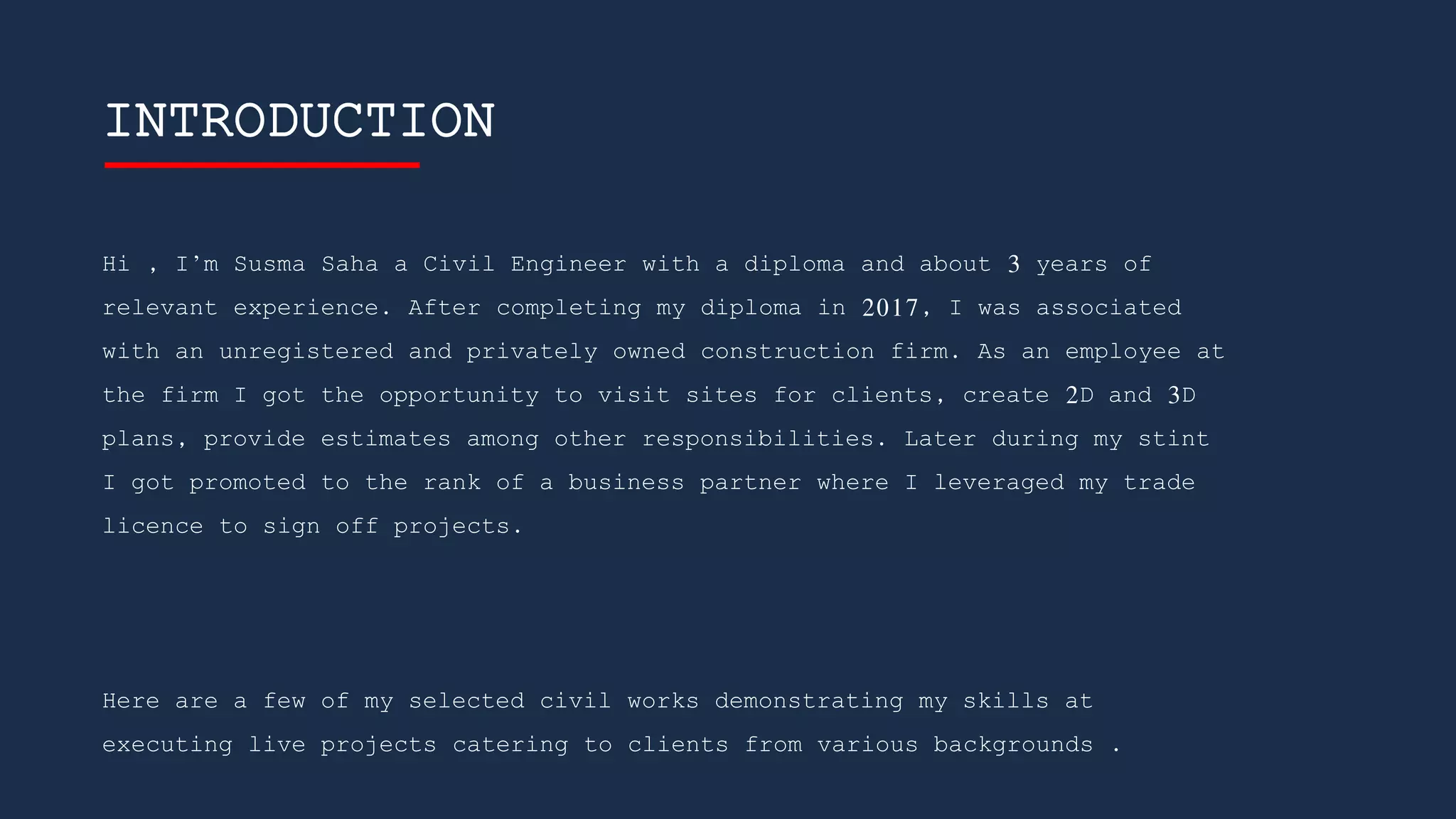 Civil portfolio | PPTX
