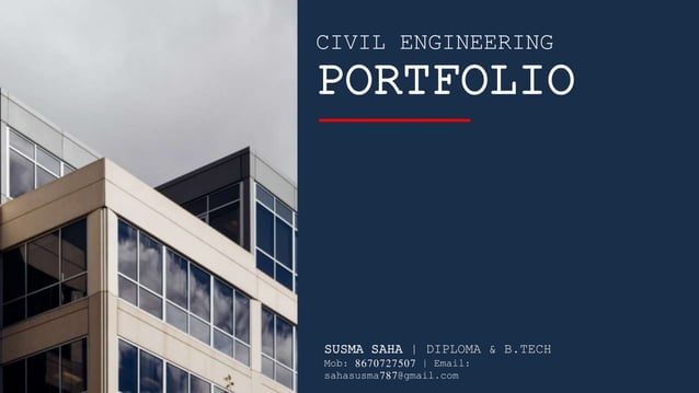 Civil portfolio | PPTX | Civil Engineering Industry | Industries
