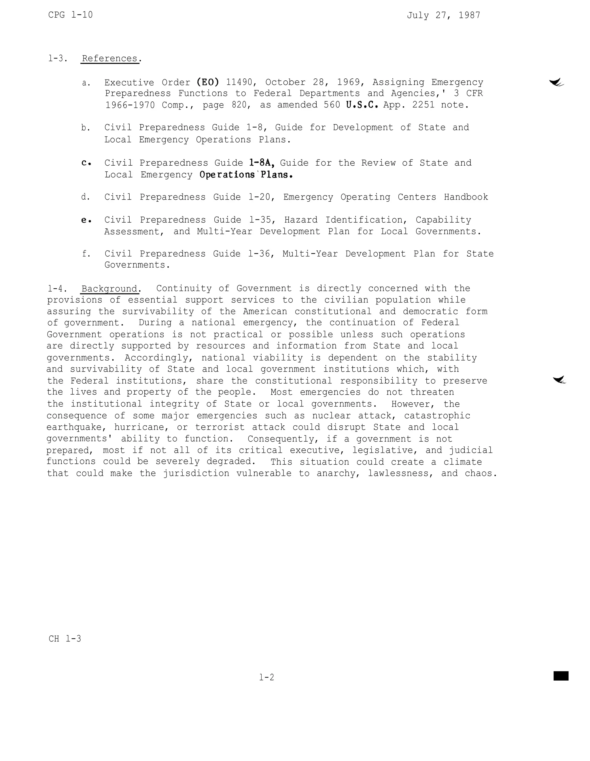 Civil preparedness guide fema 1-10 | PDF