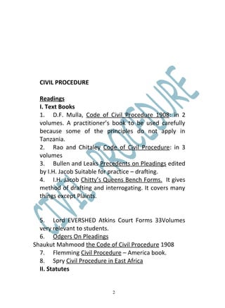 Civil procedure udsm manual 2002 | DOC
