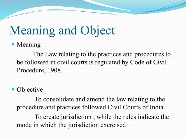 Civil Procedure Code 1908 | PPTX