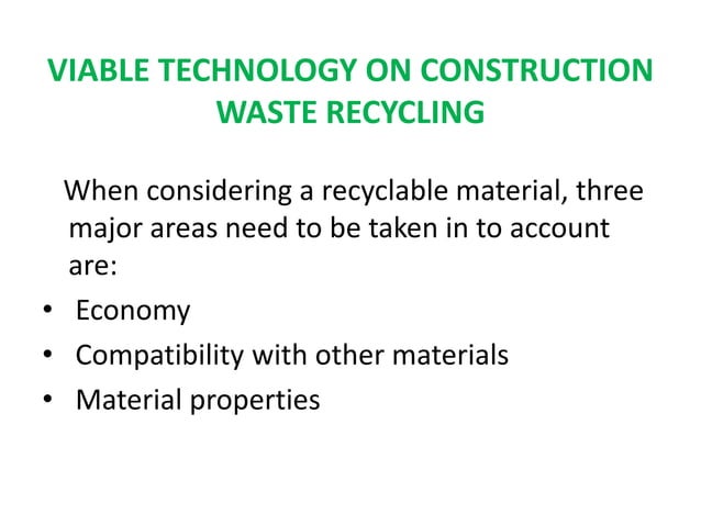 reuse and recycle of construction material | PPTX