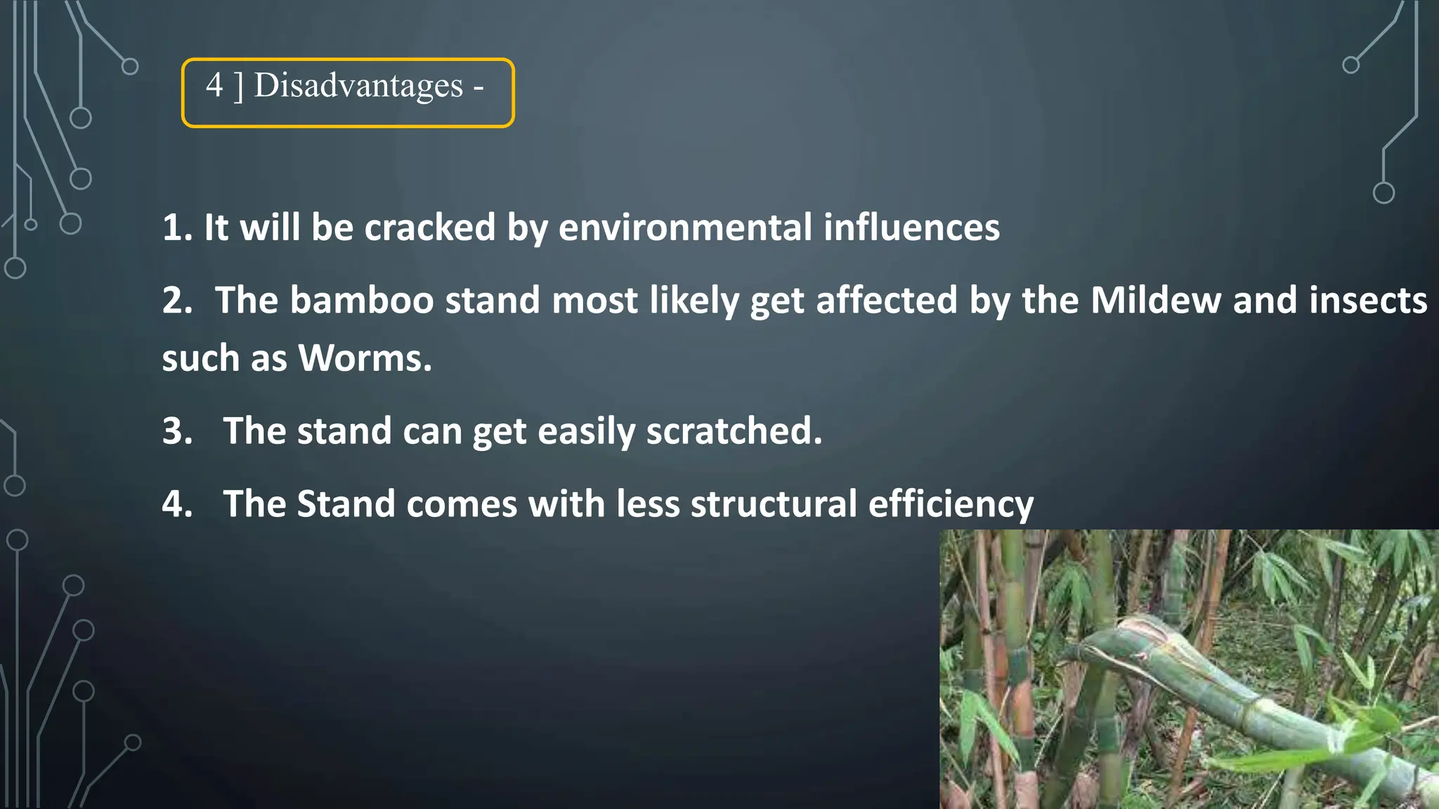 The project topic is BAMBOO BASIC TABLE | PPT