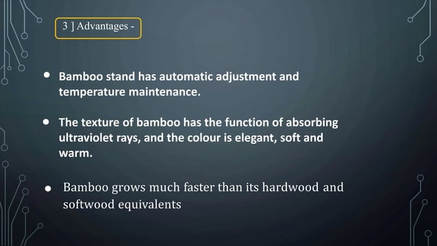 The project topic is BAMBOO BASIC TABLE | PPT