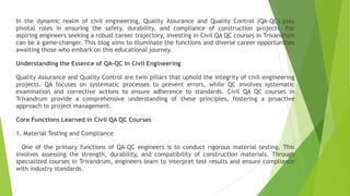 Unlocking Career Success: Navigating Functions and Opportunities with Civil QA QC Courses in ...
