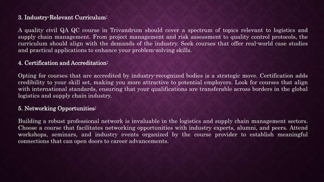 Civil Qa Qc Courses In Trivandrum Ppt