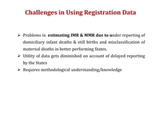 Civil registration and vital statistics in india | PDF