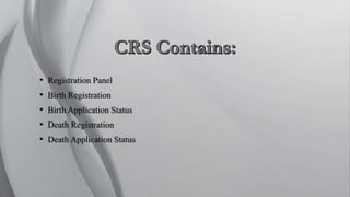 Civil registration system | PPTX