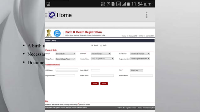 Civil registration system
