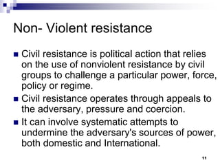 Civil resistance & Disobedience | PPT