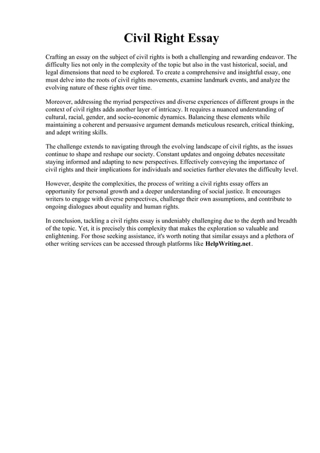 Civil Right Essay | PDF