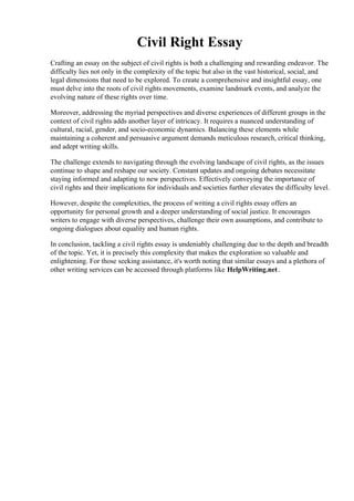 Civil Right Essay | PDF