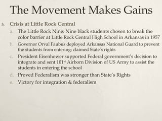 The Major Civil Rights Events of the 1950s | PPTX