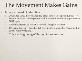 The Major Civil Rights Events of the 1950s | PPTX