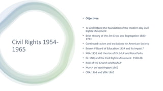 Civil Rights 1954-1965 powerpoint politics and sociology | PPTX