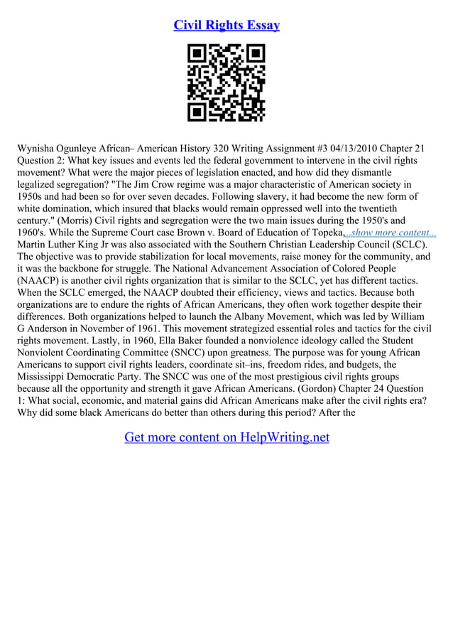 Civil Rights Essay Topics | PDF | Politics