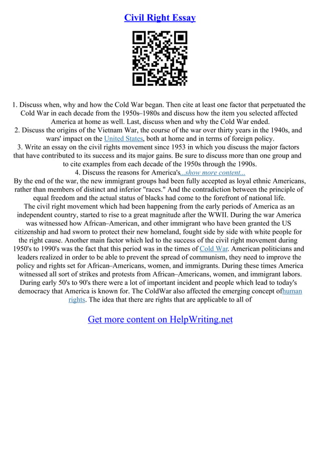 Civil Rights Essay Topics | PDF | Politics