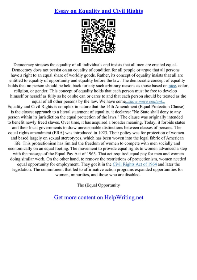 Civil Rights Essay Topics | PDF | Politics