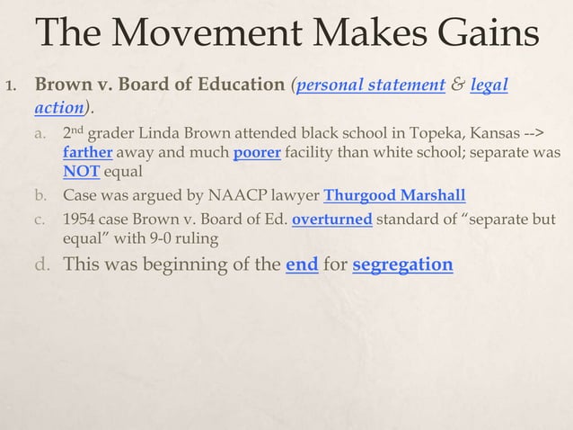 1950s Civil Rights Movement | PPT