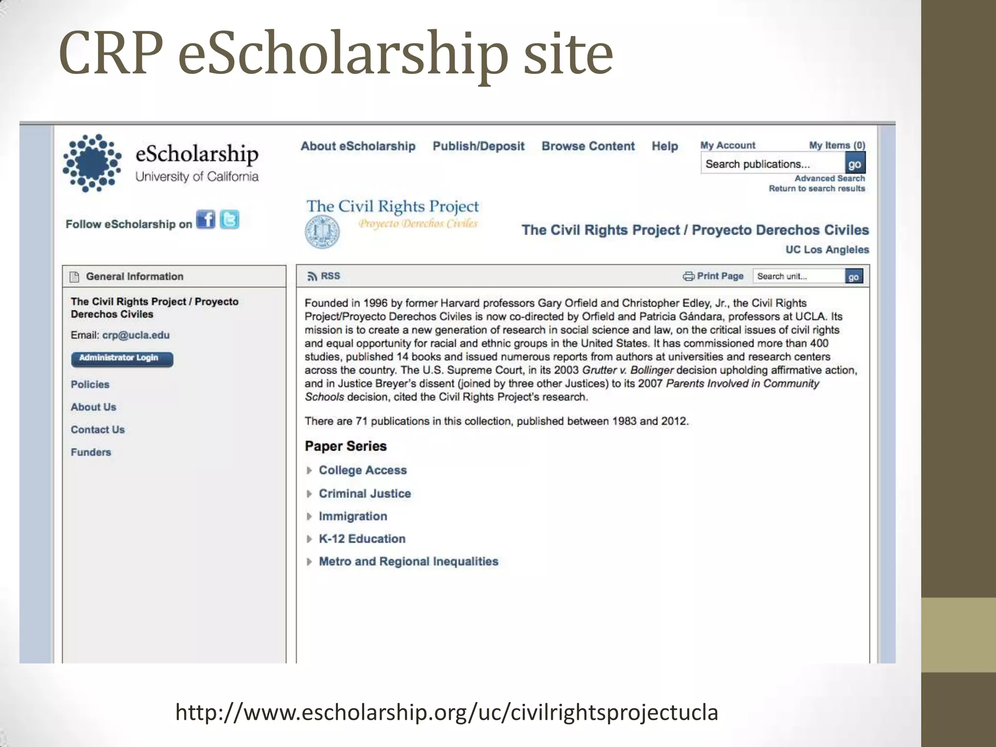 Preservation Strategy for the UCLA Civil Rights Project | PPT