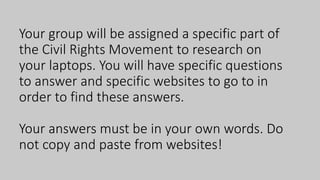 Civil rights web quest | PPTX