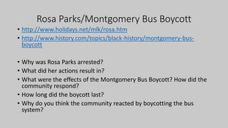 Civil rights web quest | PPTX