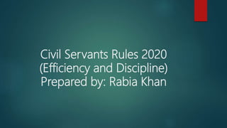 Civil servant efficiency and discipline rules, 2020 | PPTX