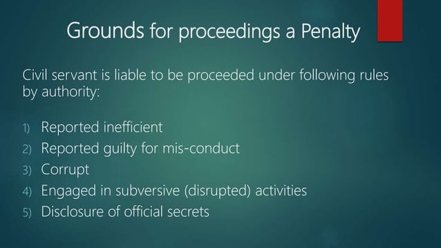 Civil servant efficiency and discipline rules, 2020 | PPTX | Law